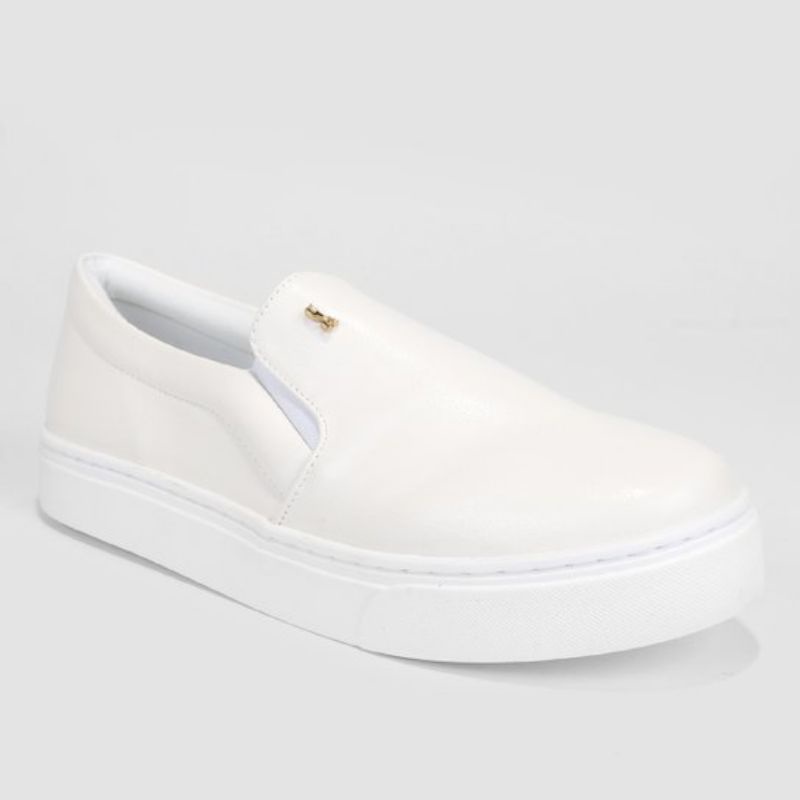 Slip On Santa Lolla Logo Feminino - Branco | Shopee Brasil