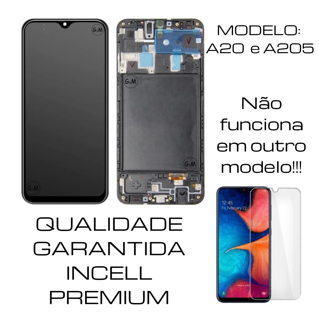 Tela Touch Display Frontal Compatível A20 A205 + película | Shopee Brasil