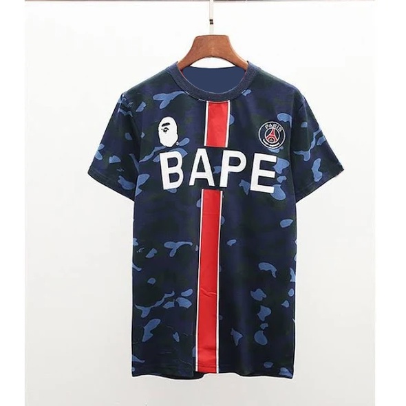 Camiseta Bape A Bathing Ape Paris Saint-Germain Psg Camuflado Futebol ...