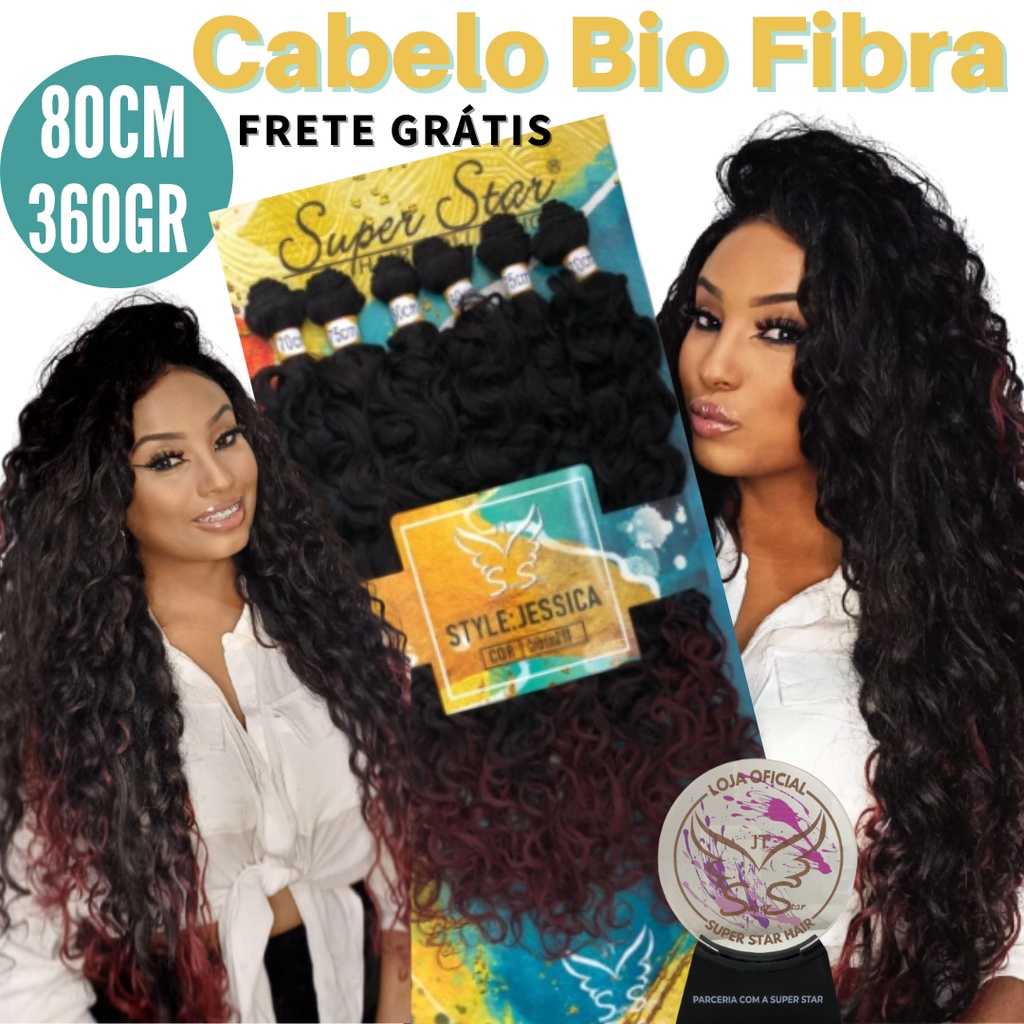 Cabelo Bio Fibra Vegetal - Idêntico ao Humano - Cacheado 80cm Super ...