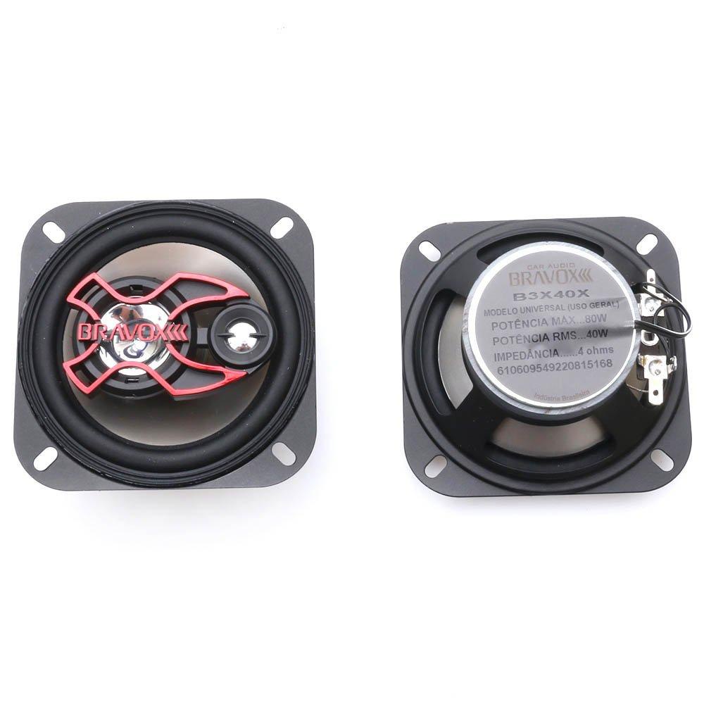 Alto Falante 4 Polegadas Bravox Triaxial 30 Watts RMS - B3x 40 X (kit) | Shopee Brasil