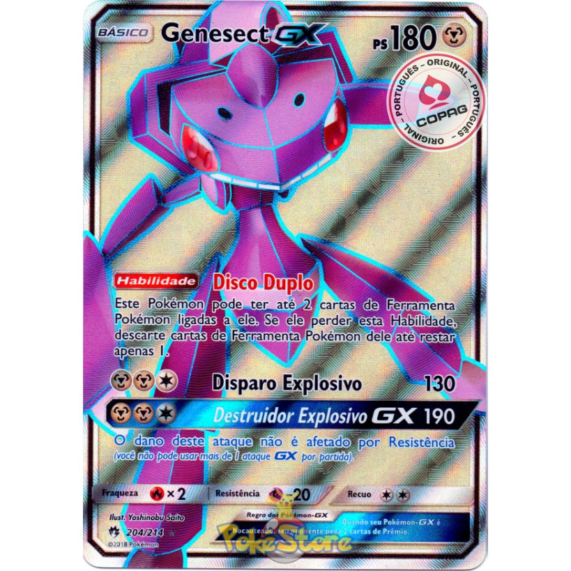 Carta Pokemon Genesect GX Português 130/214 Original Copag | Shopee Brasil
