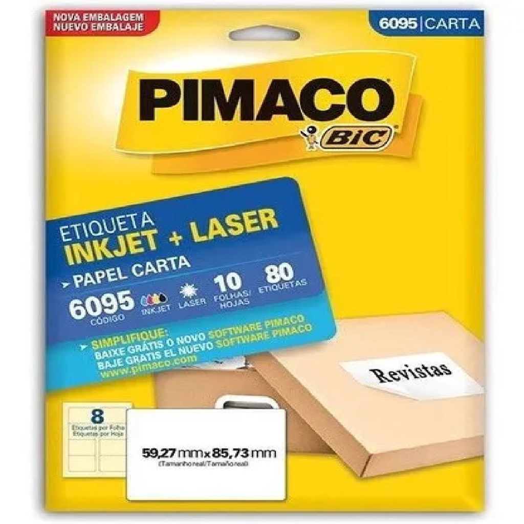 ETIQUETA 6095 - C/ 80 UNID. - PIMACO | Shopee Brasil