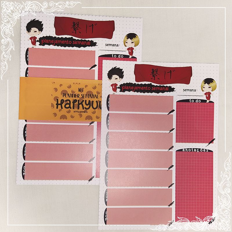 Planner Semanal Haikyuu!! Times - Karasuno, Nekoma, Aoba Johsai/Seijoh ...