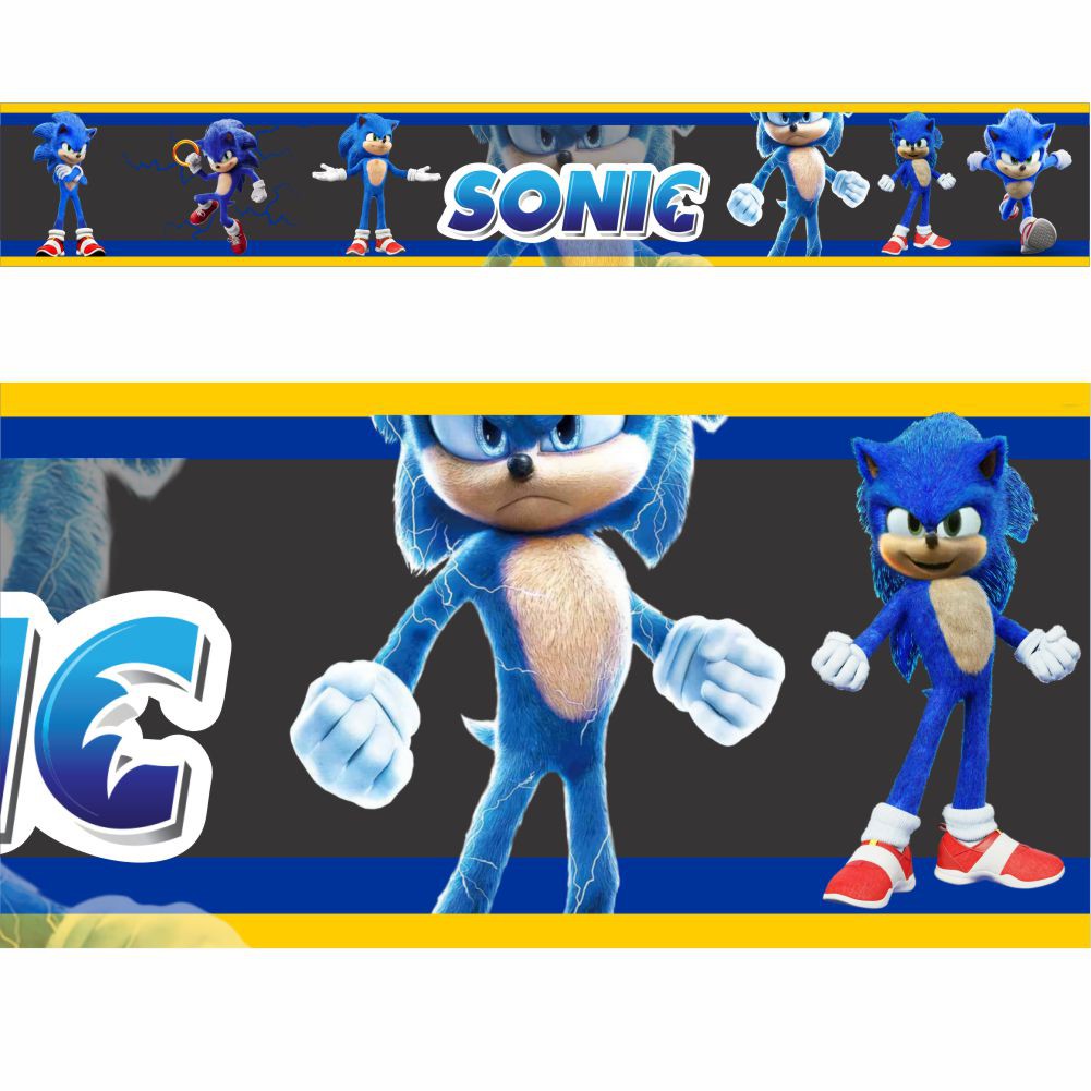 Adesivo Border Faixa papel de parede Sonic | Shopee Brasil