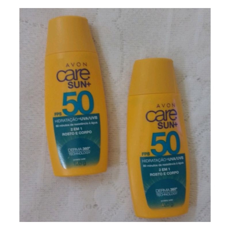PROTETOR SOLAR S AVON CARE SUN 2 EM 1- FPS 50- 120 g- AVON | Shopee Brasil