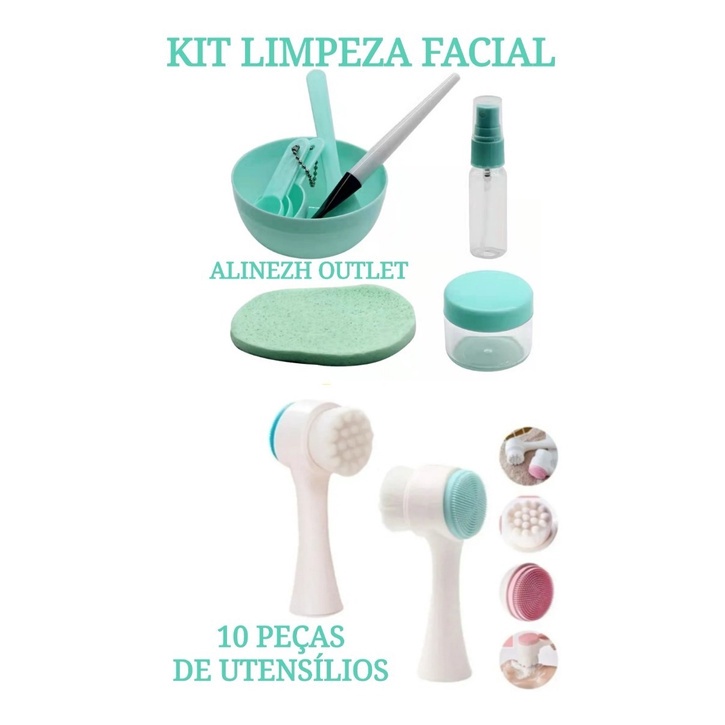 Kit Aplicação De Skin Care + Escova Facial 3d Massagem Limpeza facial ...