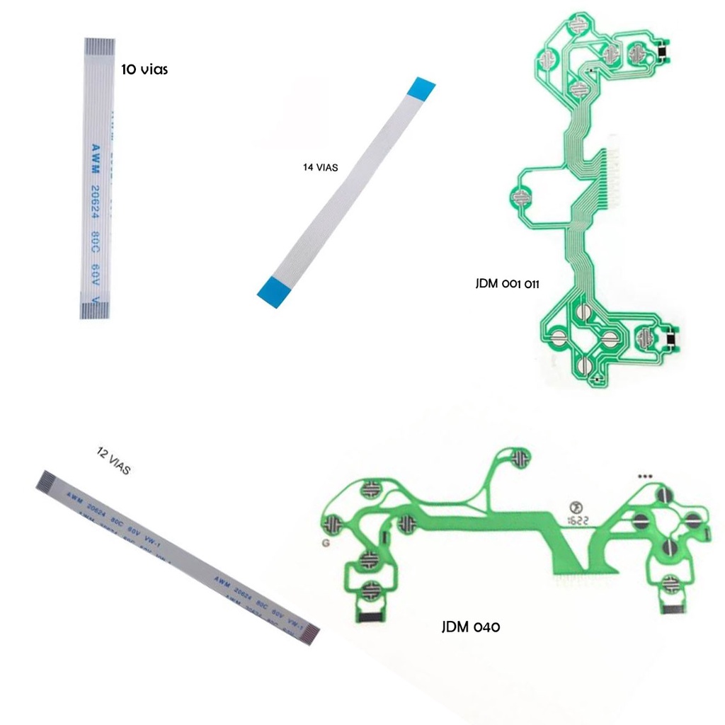 Película Manta Condutiva Controle PS4 JDM-001 JDM-011 JDM-040 + Cabo ...