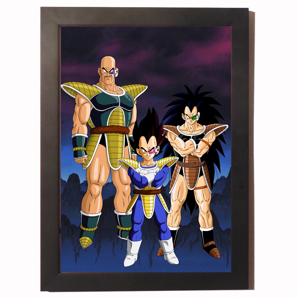 Quadro Decorativo Poster Com Moldura Dragon Ball Z Vegeta Nappa Raditz ...