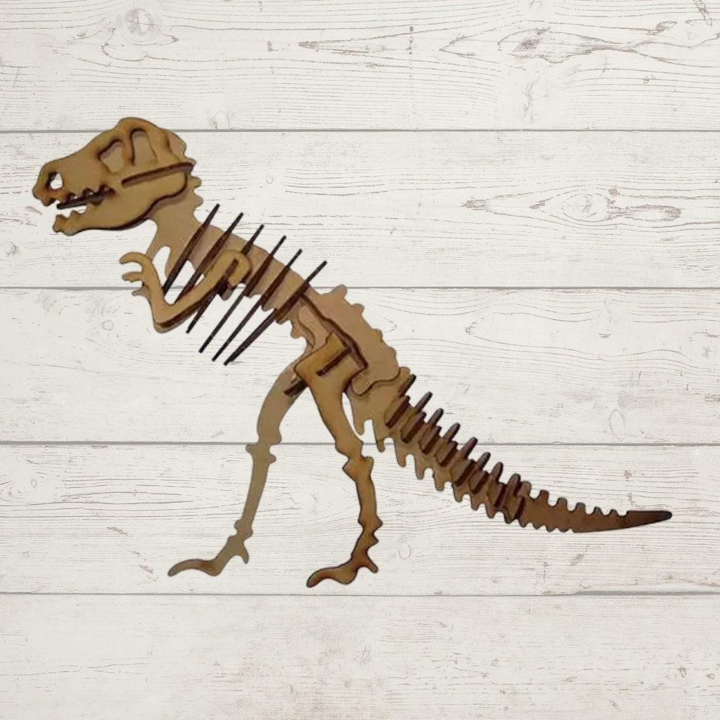 Dinossauro T Rex 3D de montar em madeira MDF brinquedo pedagógico ...