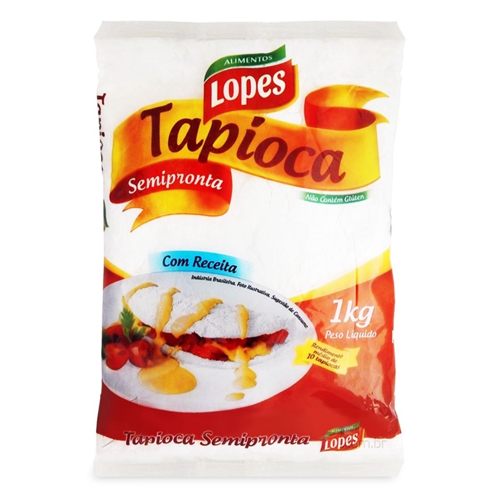 Massa pronta para Tapioca hidratada 1 kg Lopes tapioca doce/salgada ...