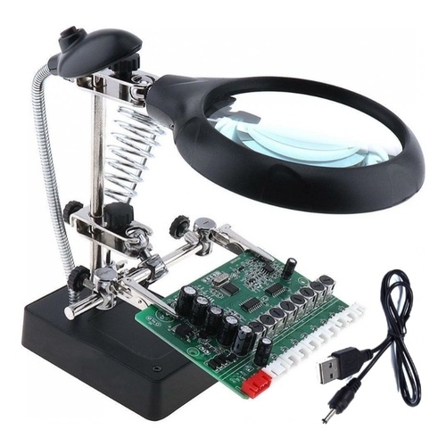 Lupa Com Led Luminaria Bancada Eletronica Zoom Aumento 12x | Shopee Brasil