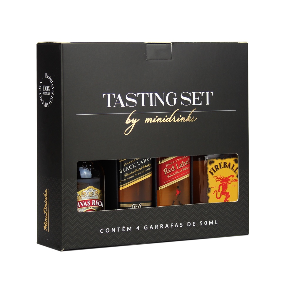 Kit Tasting Set Whisky Fireball Chivas Red e Black Label 50ml ...