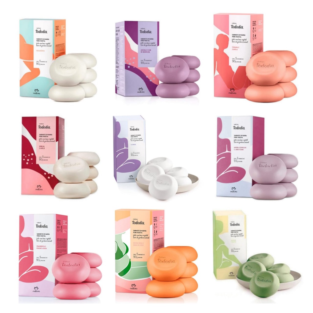 Kit 2 caixas sabonetes em barra Natura Tododia | Shopee Brasil