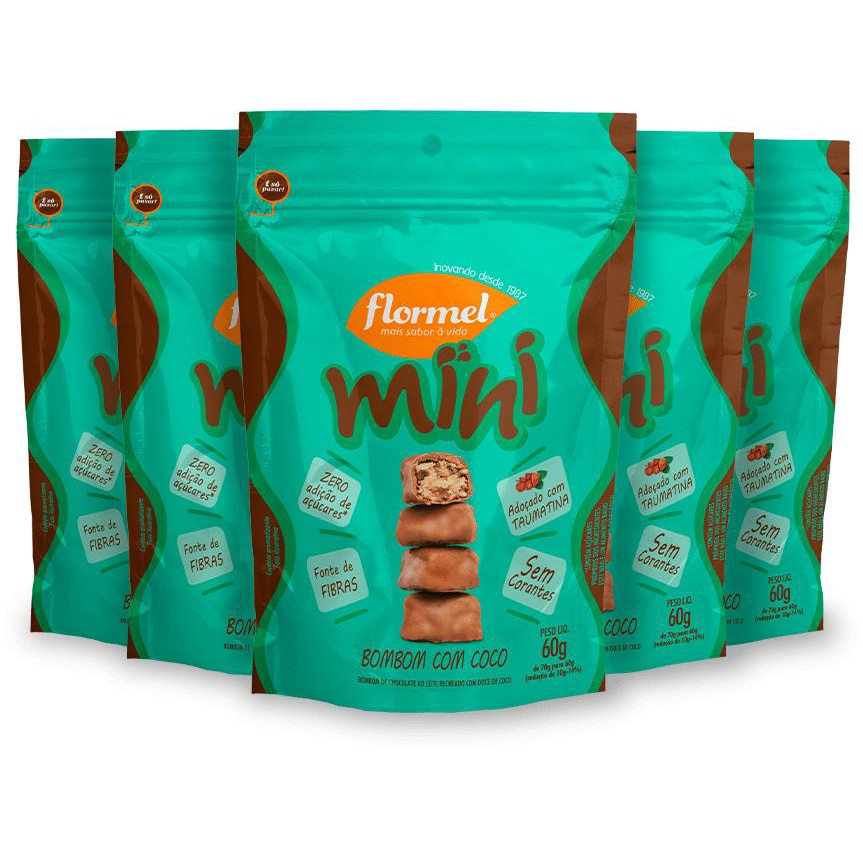 5X Mini Bombom com Coco Flormel 60g | Shopee Brasil