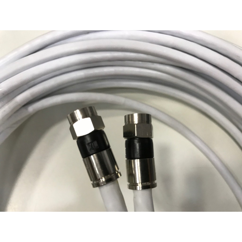 Cabo de antena coaxial RG6 75ohm conectorizado. Tamanho: 10 Metros ...