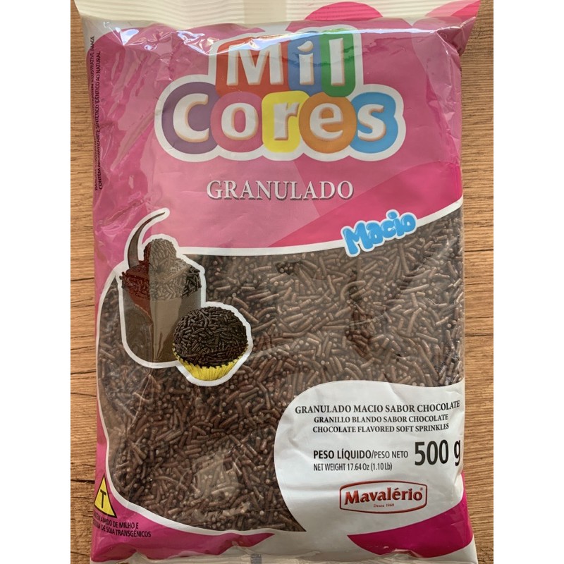Granulado Macio Sabor Chocolate Mil Cores 500g - Mavalério | Shopee Brasil