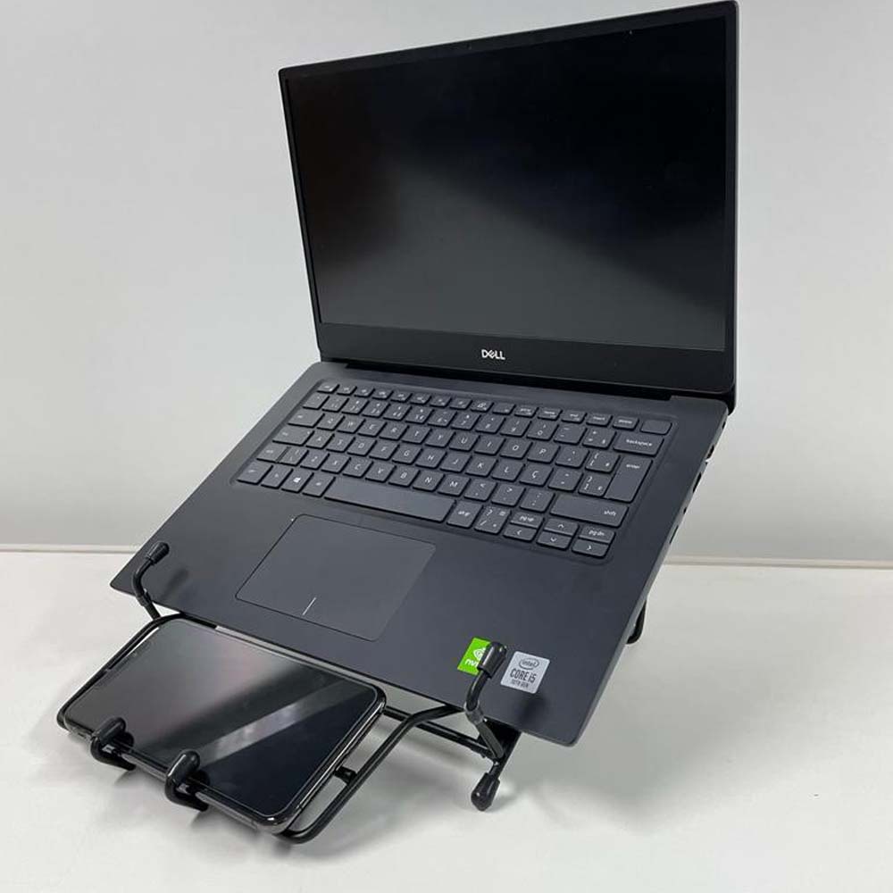 Base para Notebook Preto Ergonômico com Suporte para Celular | Shopee ...