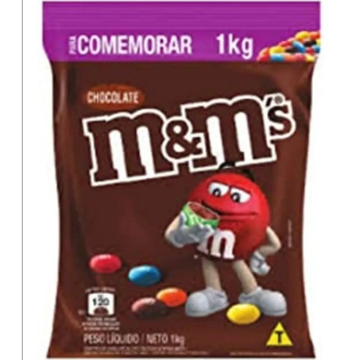 Confeito Chocolate Ao Leite M&Ms Coloridos Original 1kg | Shopee Brasil