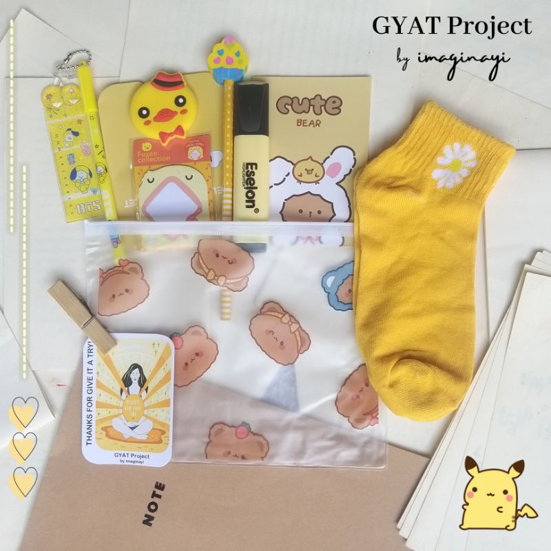Conjunto De Papelaria Coreana Ferramentas Escolares Por GYAT Project ...