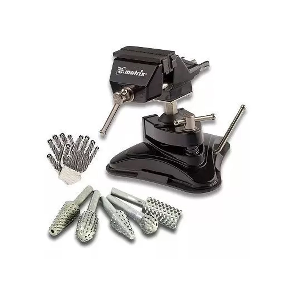 Mini Torno Morsa De Bancada 70mm+ Kit Lima Rotativa 5 Pçs | Shopee Brasil