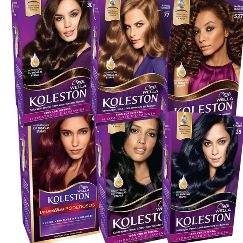 tintura koleston Coloração creme cores variadas | Shopee Brasil