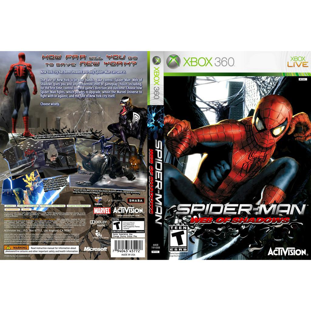 Spider-Man Web of Shadows P/ XBOX360 (LTU/LT/JTAG/RGH) | Shopee Brasil