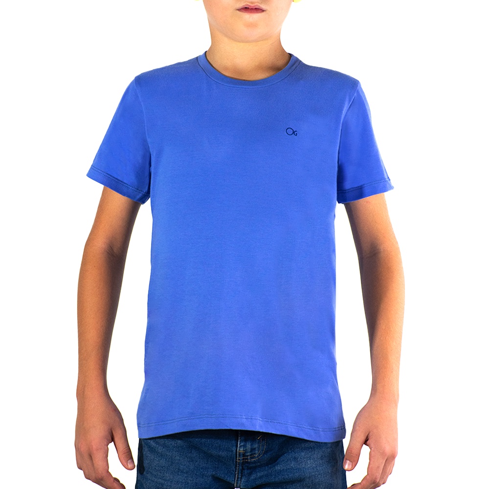 Camiseta Ogochi Infantil Básica Azul Anil 100% Algodão | Shopee Brasil