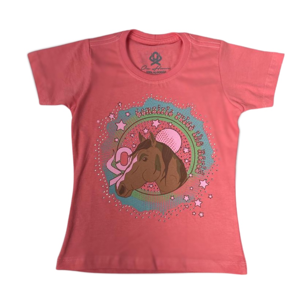 Camiseta Infantil OX Horns Bubbaloo Rosa com Brilho Original | Shopee ...