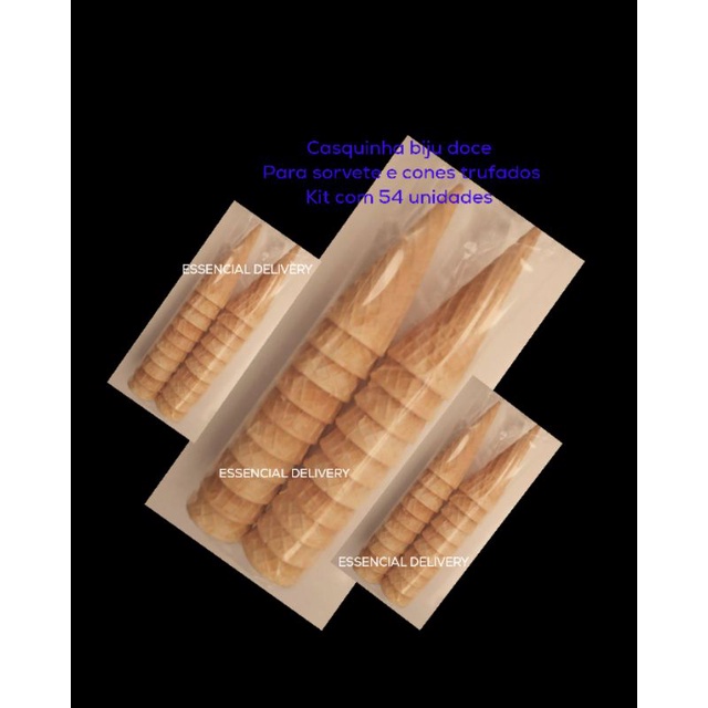 Casquinha Biju Doce para sorvete ou cone trufados - Kit com 60 unidades ...