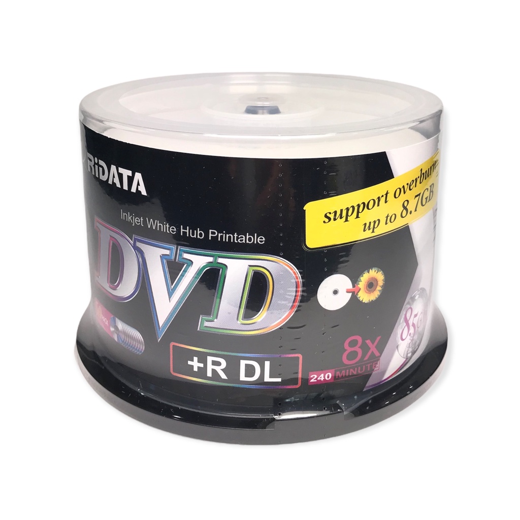 100 unidades Midia Dvd+r Ridata Dual Layer 8.5gb Printable | Shopee Brasil