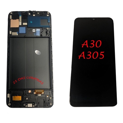 Tela Frontal Display Lcd Compatível A30 - A305 Com Aro + Película | Shopee Brasil