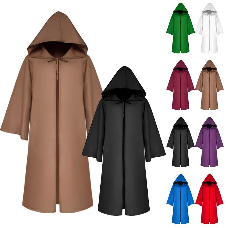 Star Wars Jedi Warrior Hooded Cloak Cape Robe Costume Cosplay Festa De ...