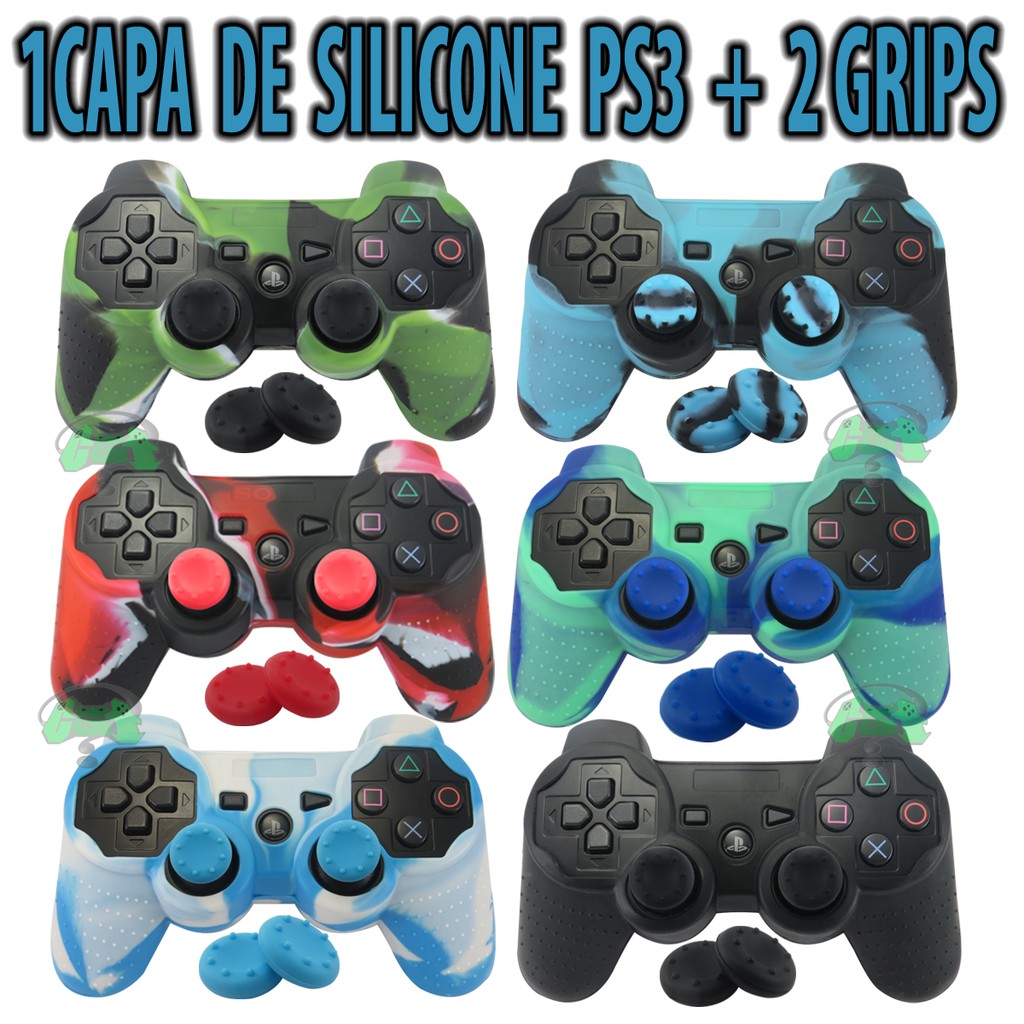 Capa Case Silicone Controle Ps3 + 2 Grips - Playstation 3 | Shopee Brasil