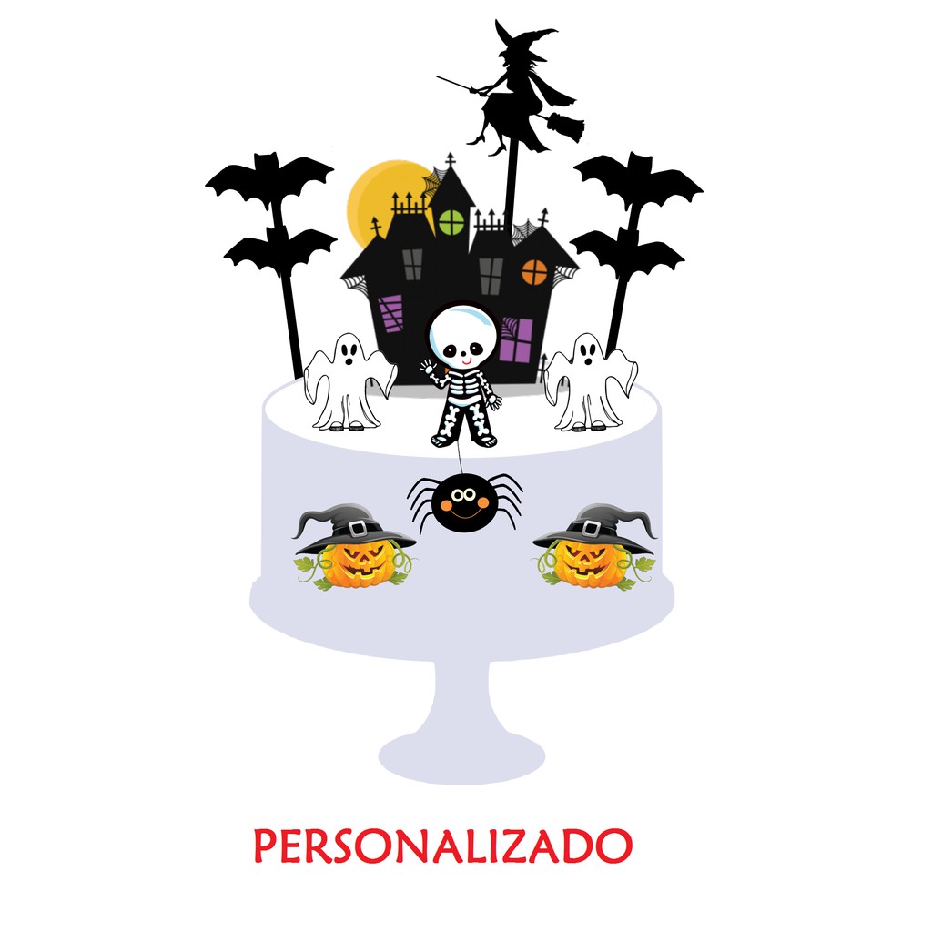 TOPO DE BOLO HALLOWEEN PERSONALIZADO FESTA. | Shopee Brasil