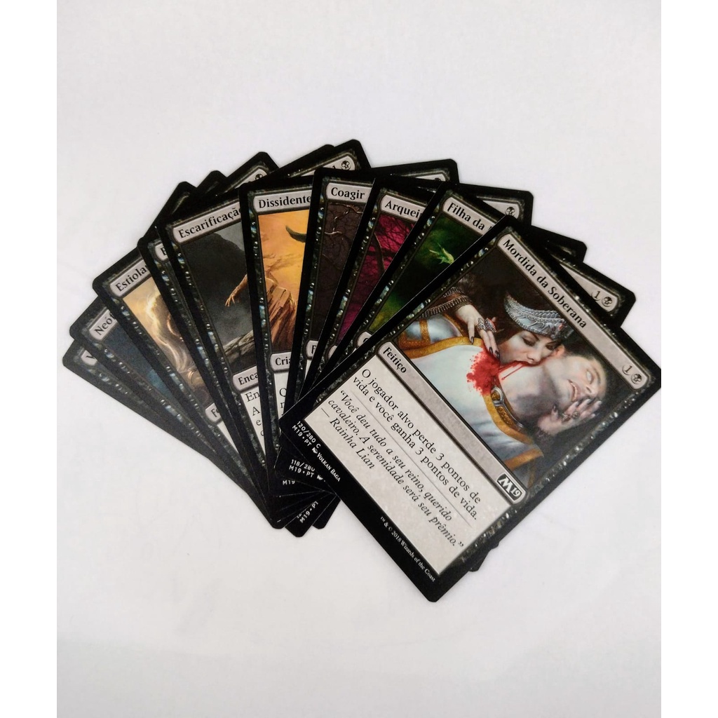 Lote de 50 Cards de Magic Black comuns - 50 Cartas de Magic Preta comum ...
