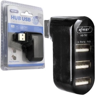 Hub Usb 3 Portas Pc Notebook Portátil Gira 180° 2.0 Knup Hb-t82 ...