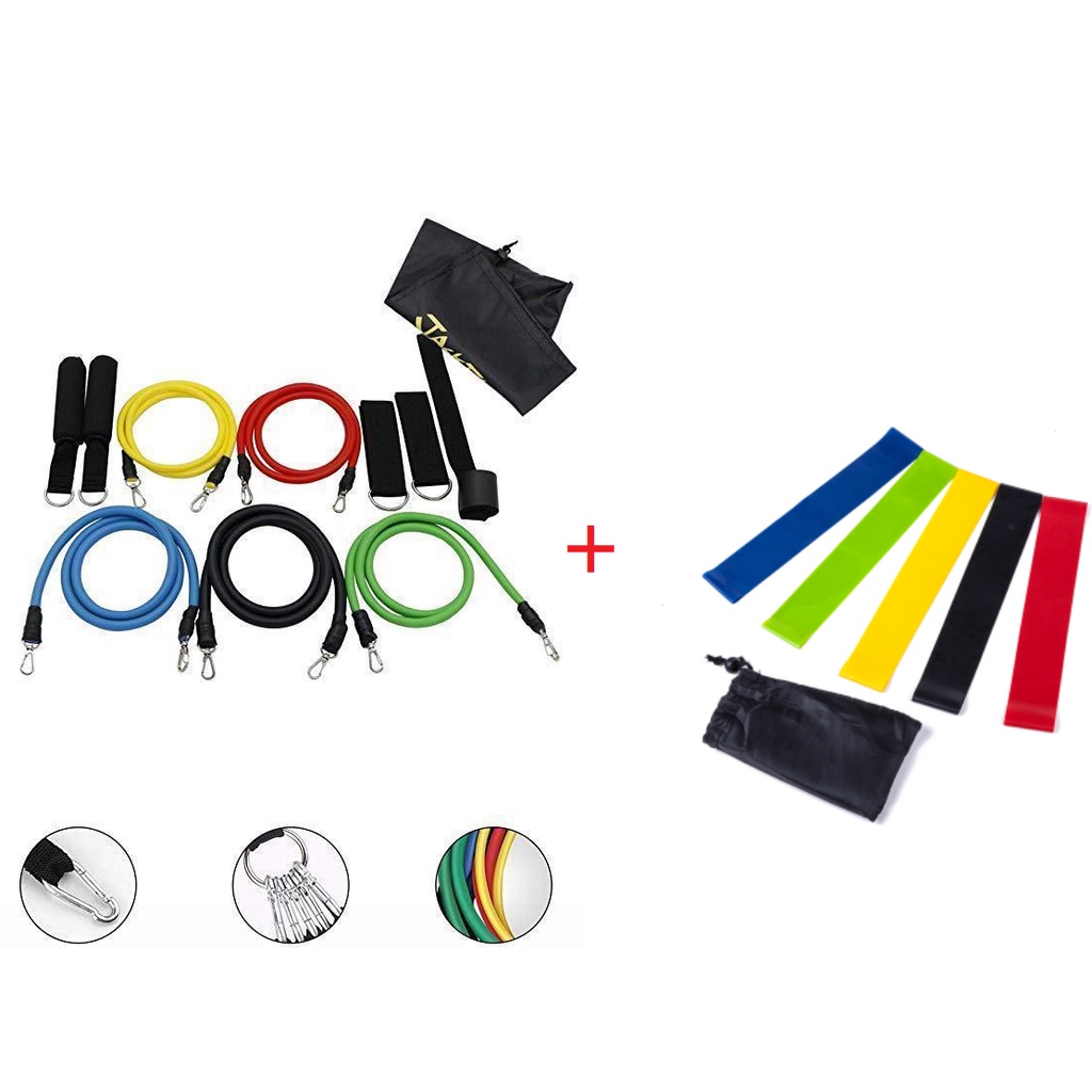 Kit Conjunto de faixas e Fitas Elásticas Resistentes para Ginástica ...