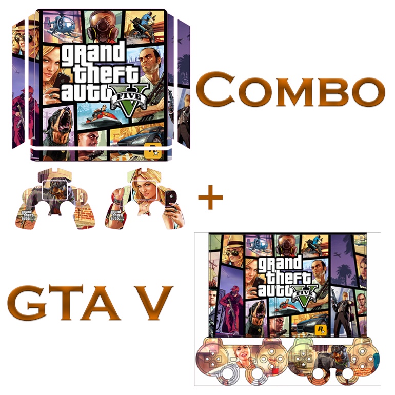 Skin Adesiva PS4 Slim + PS2 Slim - Combo GTAV | Shopee Brasil