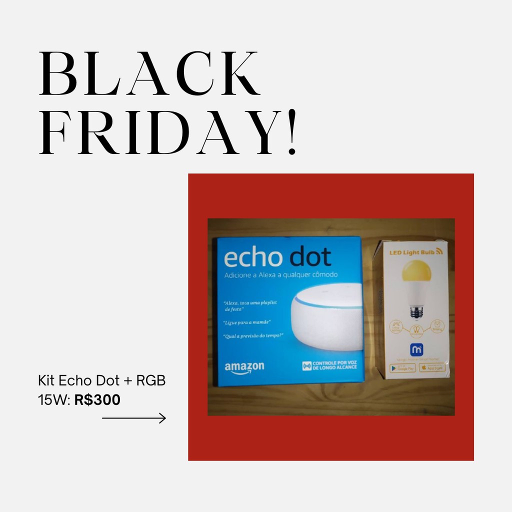 Kit Echo Dot + Lâmpada RGB | Shopee Brasil