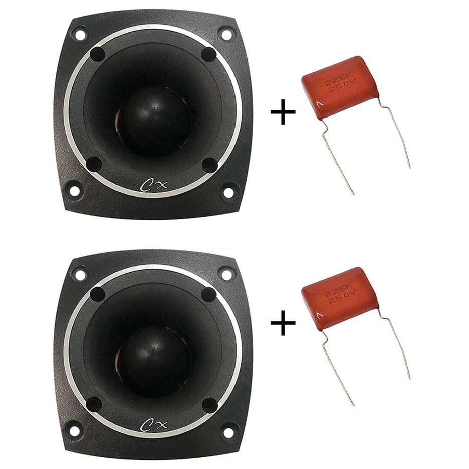 Kit 2 Tweeter Tuiter 150wrms Compet + 2 Capacitor | Shopee Brasil