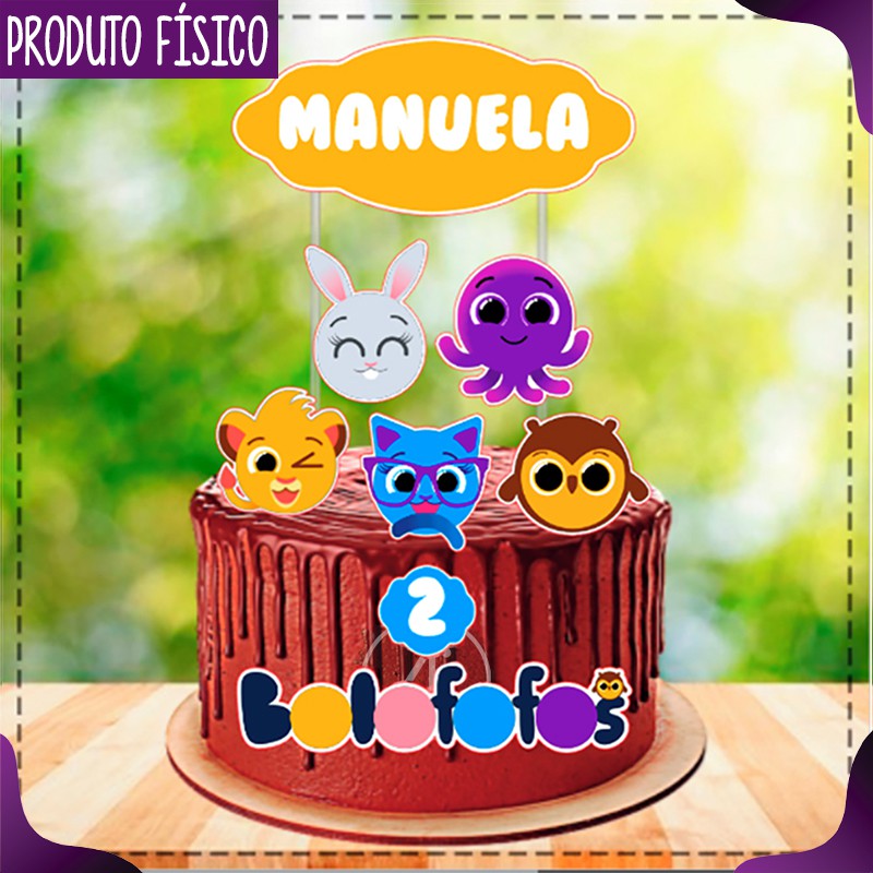 Bolofofos Topo de Bolo Personalizado Com Nome e Idade | Shopee Brasil