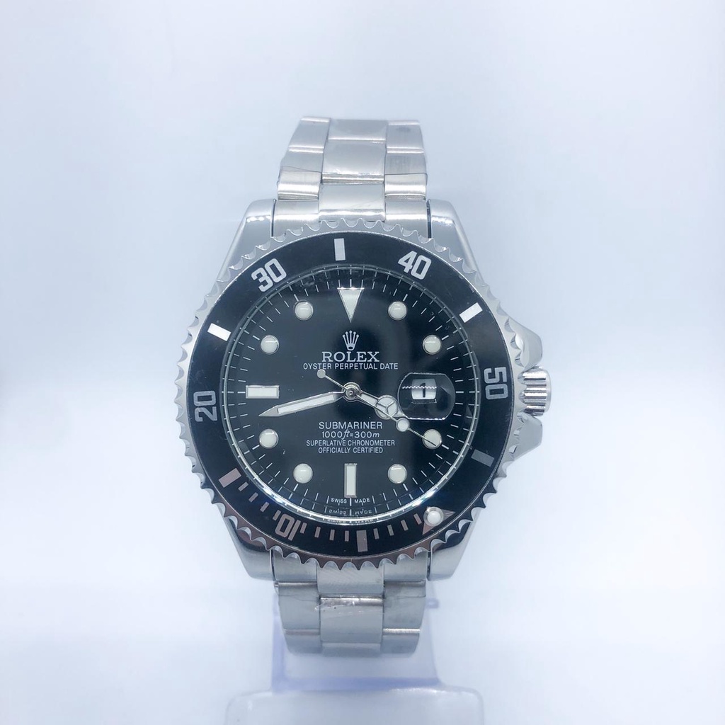 relogio rolex submariner prata fundo preto masculino social luxo ...