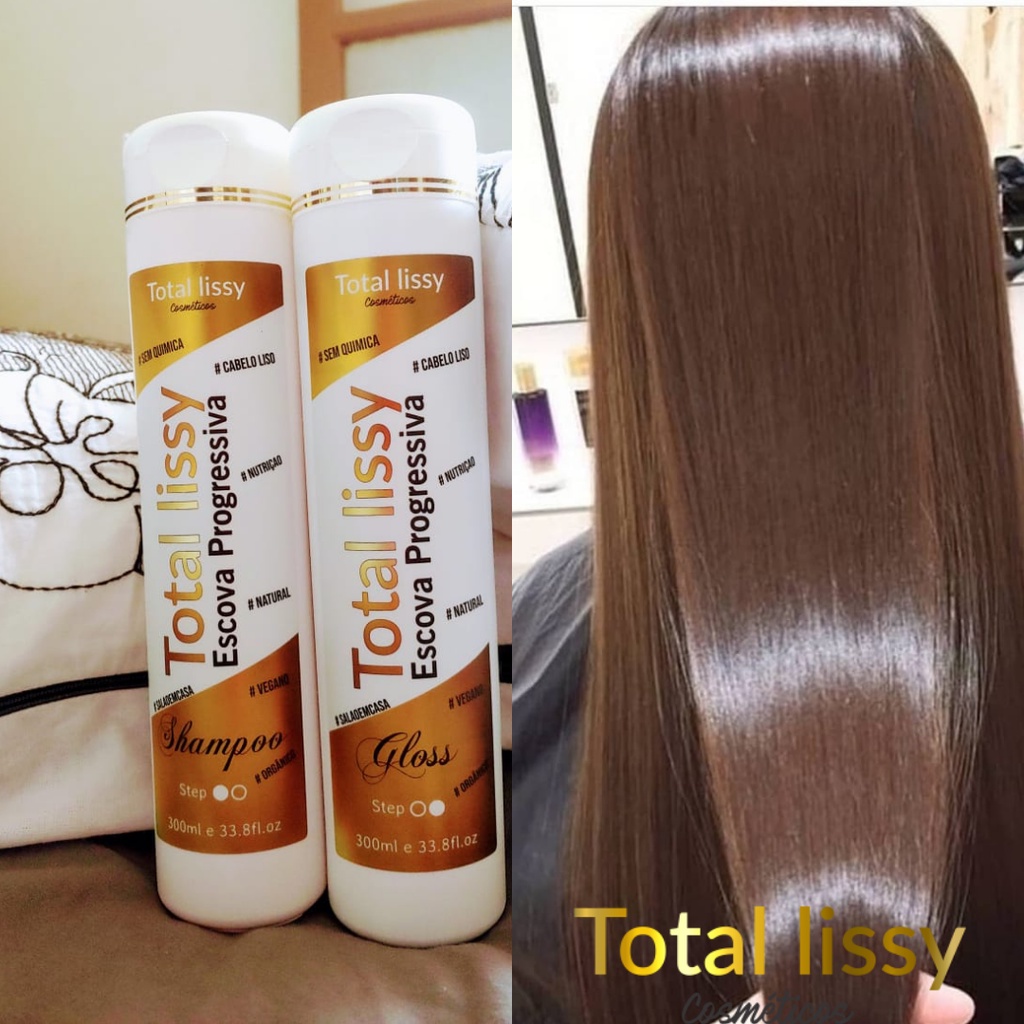 kit escova progressiva definitiva sem formol alisamento e hidratação em ...