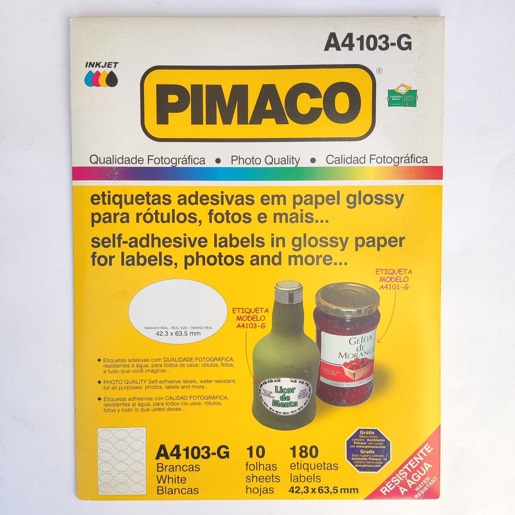 Etiqueta A4103-G Brancas 10 Folhas 180 Etiquetas | Shopee Brasil