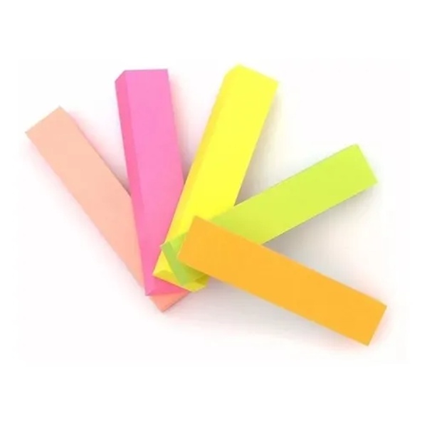 Bloco Auto Adesivo Post-it Lembrete 500 Folhas Neon 76x15mm tiras ...