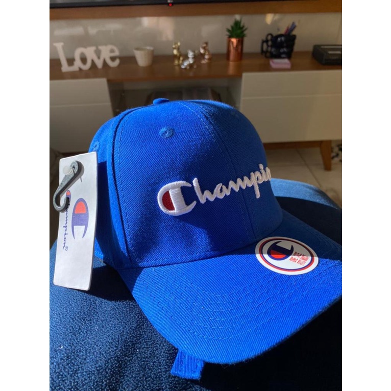 BONE CHAMPION AZUL | Shopee Brasil