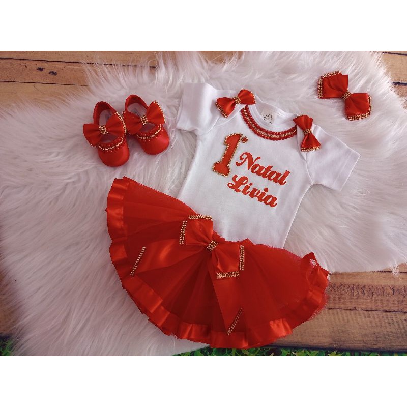 Roupa Natal Infantil Menina Kit Natalino | Shopee Brasil