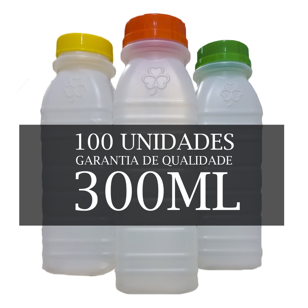 Garrafa Descartável Garrafinha 300ML Varias cores de Tampa Para Sucos Abacaxi Limão Laranja e ...