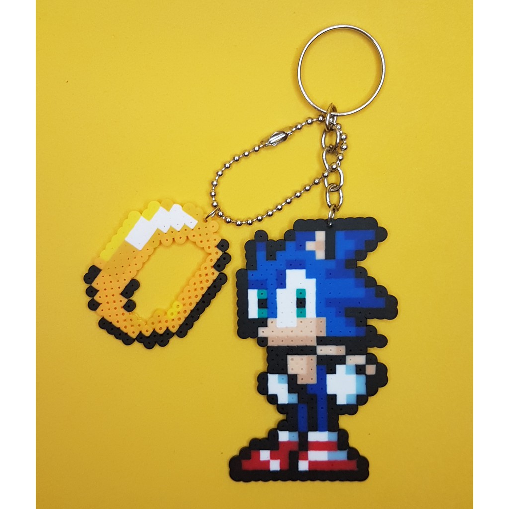 Chaveiro duplo - Sonic - Pixel Art/ Pixel Arte/ Perler Beads | Shopee ...